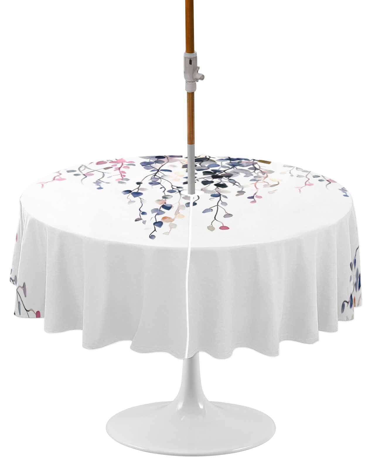 Colorful Leaves Round Outdoor Tablecloth,Waterproof Table Cloth Cover ...