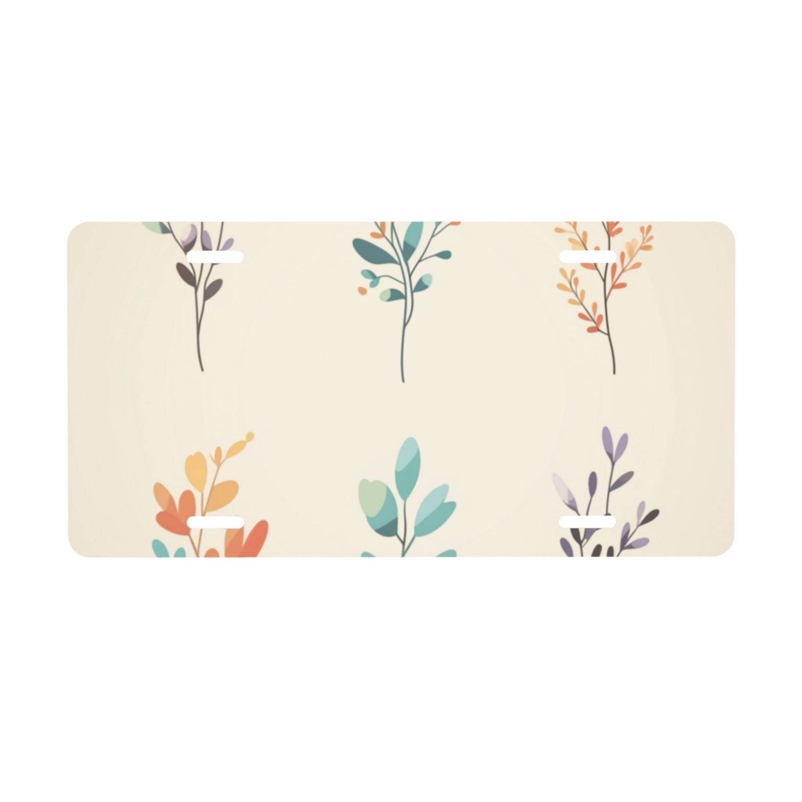 Colorful Leaves Vibrant Illustration License Plate 6" x 12" Decorative ...