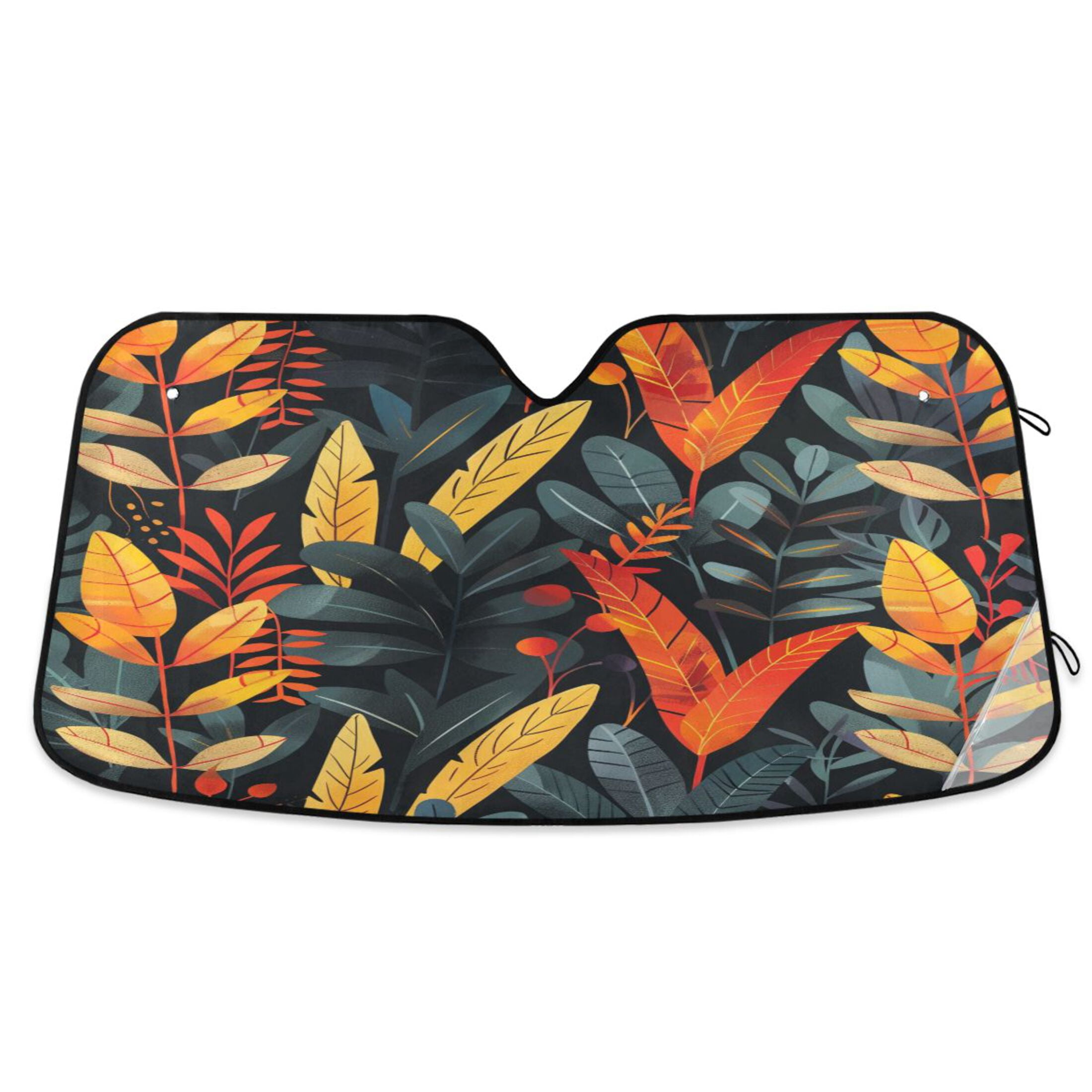 Colorful Leaves Windshield Sun Shade Automobile Visor Accordion Folding ...