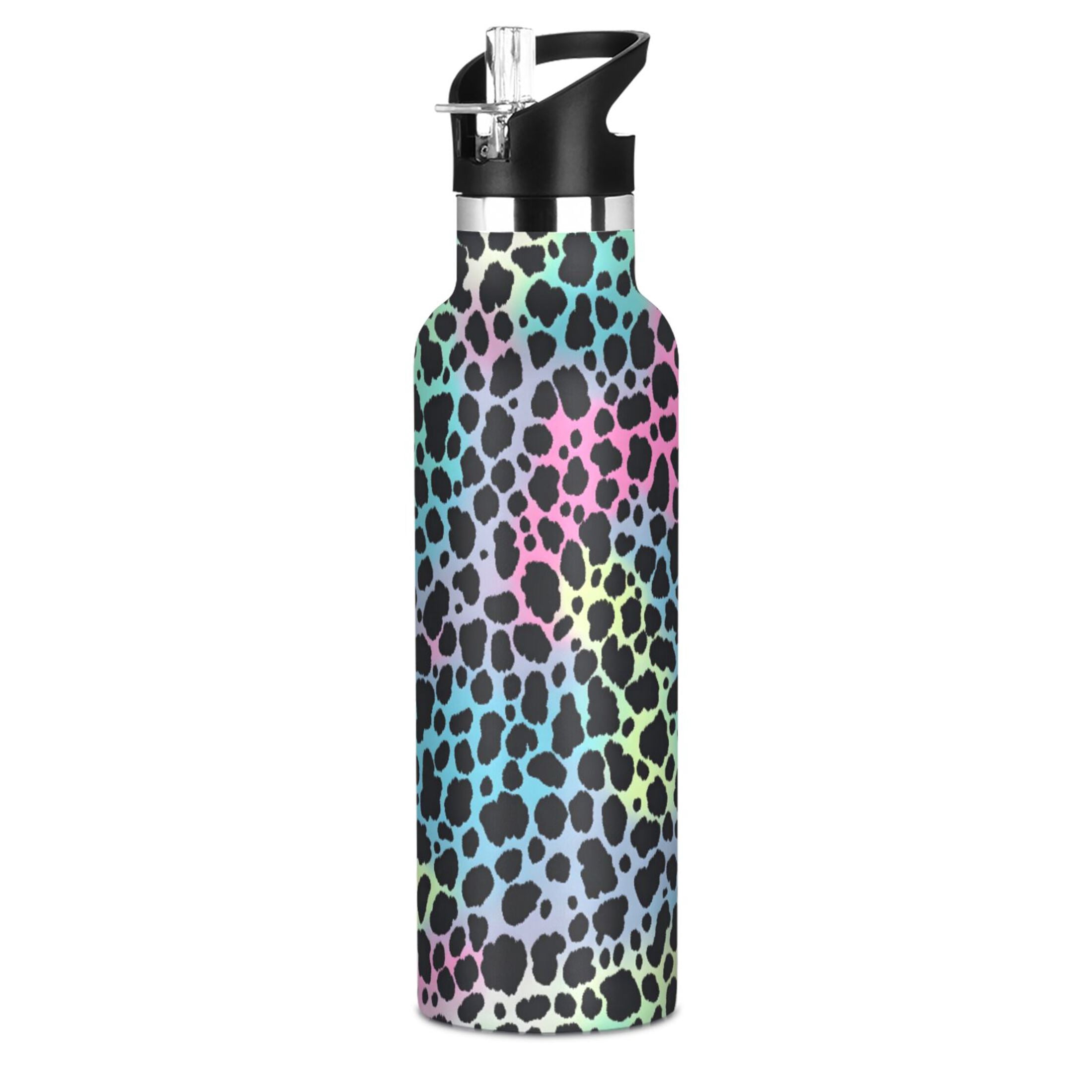 Colorful Leopard Pattern Sport Water Bottle for Kids Insulated with ...