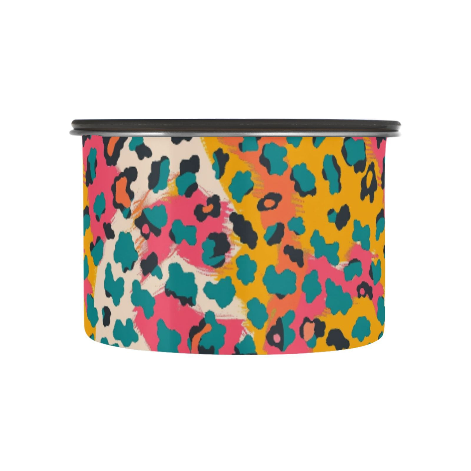 Colorful Leopard Print Airtight Coffee Bean Canister 17oz Food Storage ...