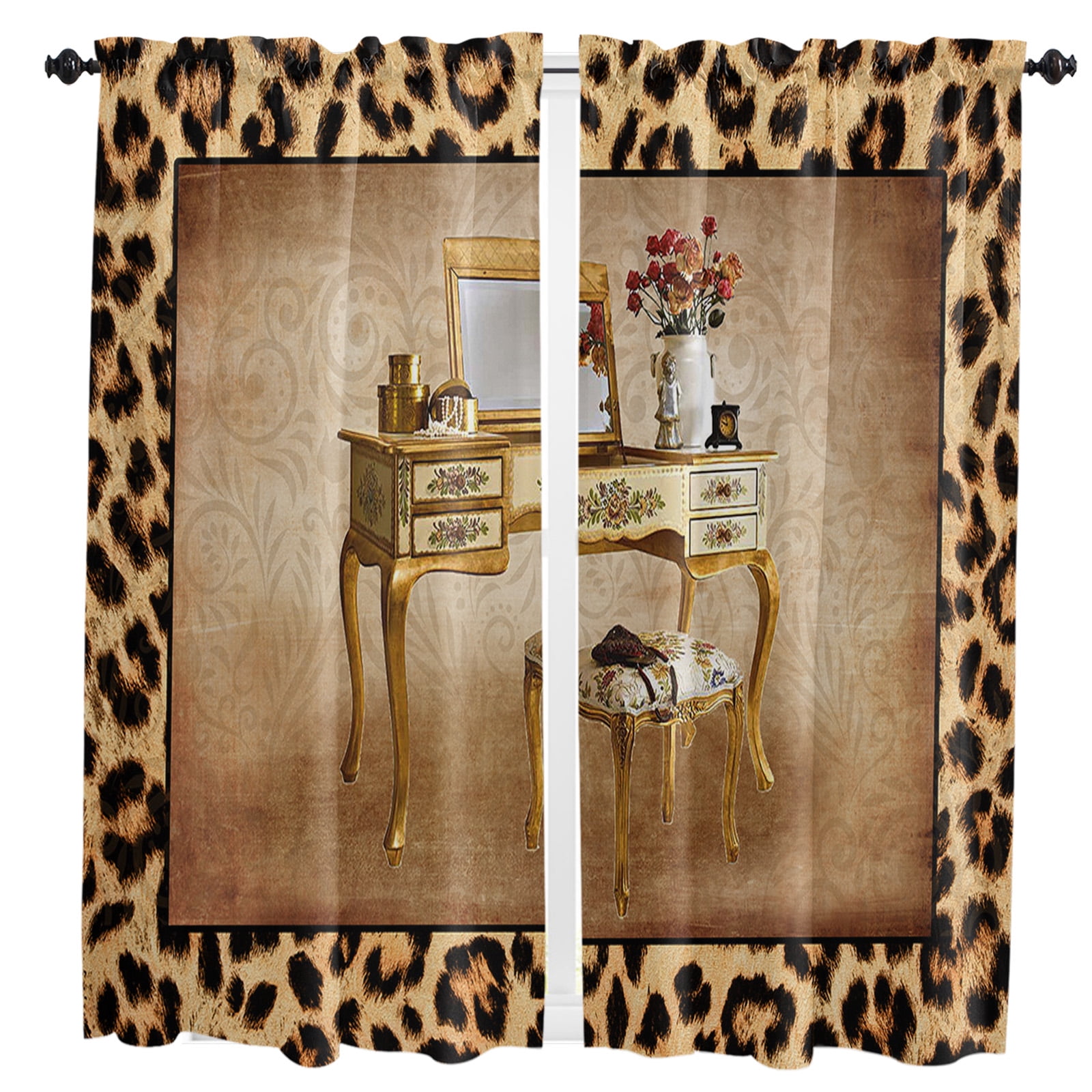 Colorful Leopard Print Curtains For Living Room Bedroom Window ...