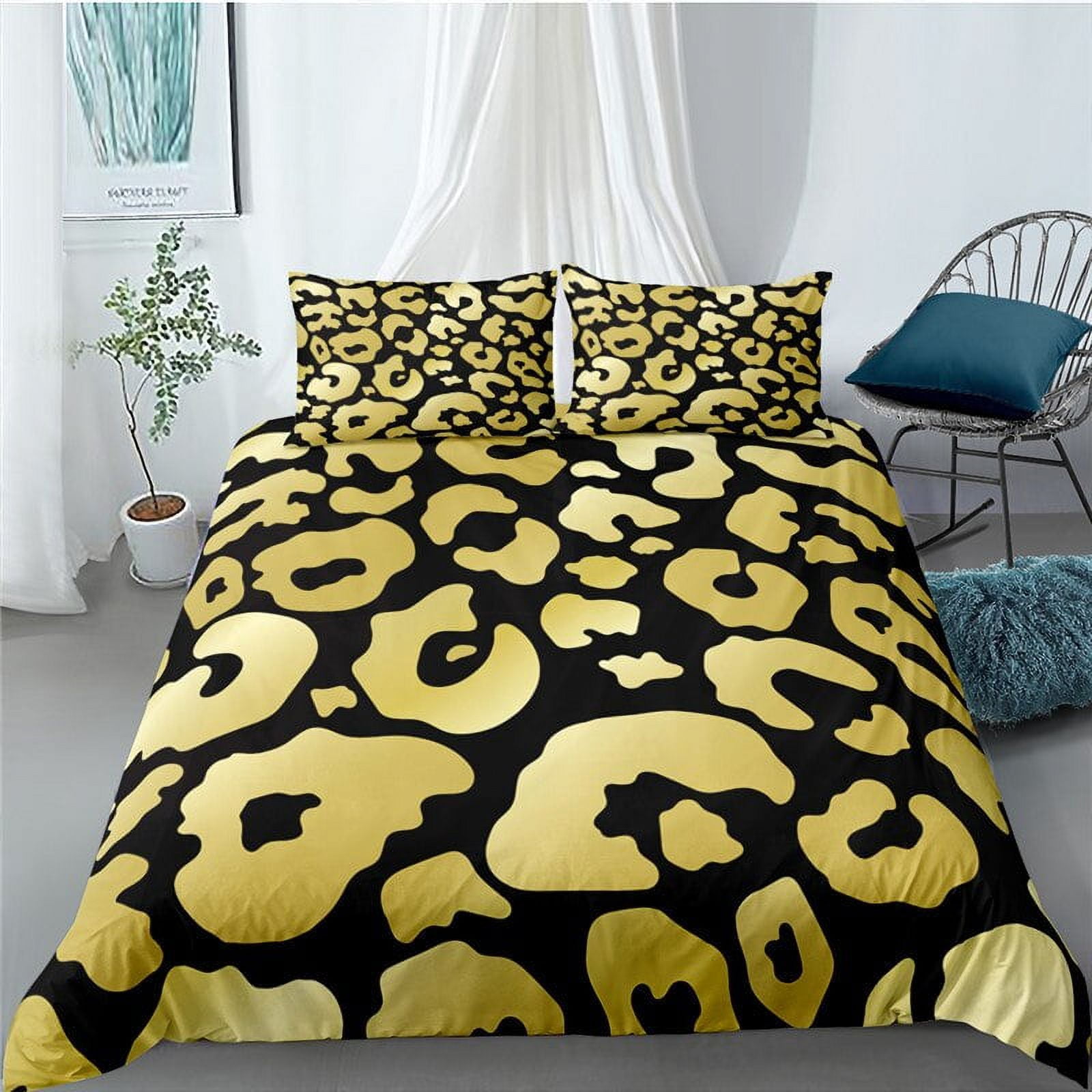 Colorful Leopard Print Duvet Cover Twin Size Safari Cheetah Print