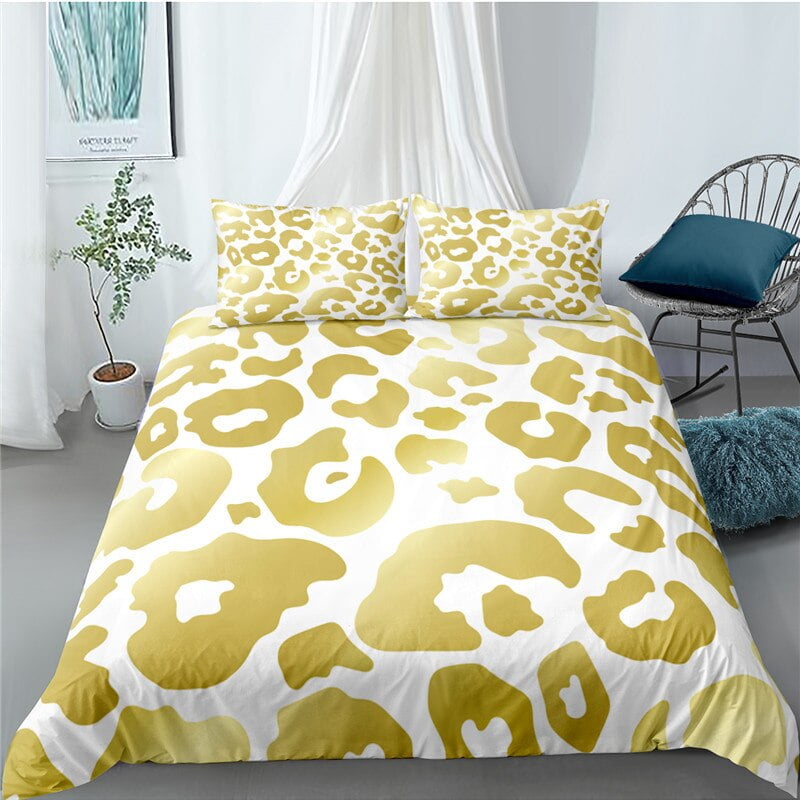 Colorful Leopard Print Duvet Cover Twin Size Safari Cheetah Print
