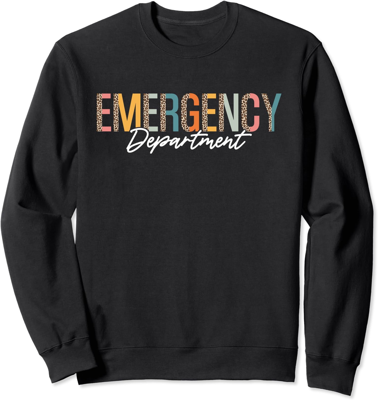 Colorful Leopard Print Emergency Department Sweatshirt for Fun and ...