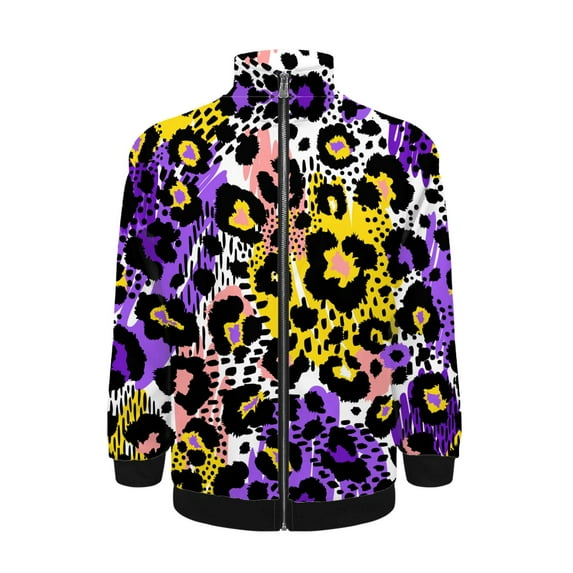 Colorful Leopard Print Jacket Men's Street Cool Long Sleeves Coat ...