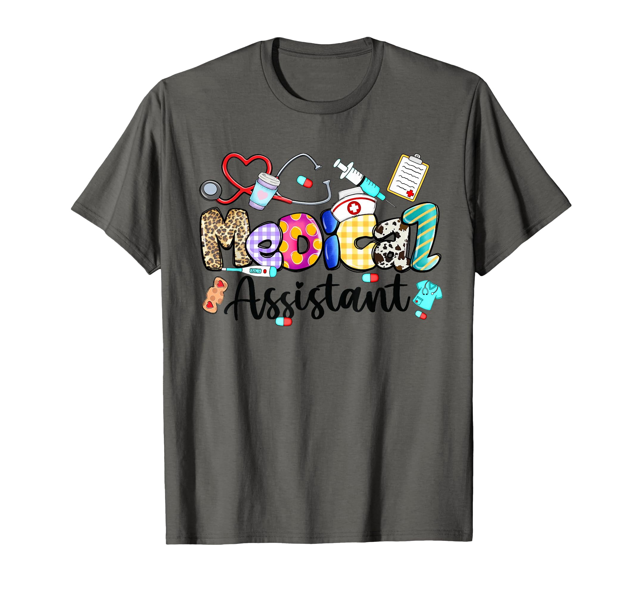 Colorful Leopard Print Medical Assistant Life T-Shirt for Healthcare ...