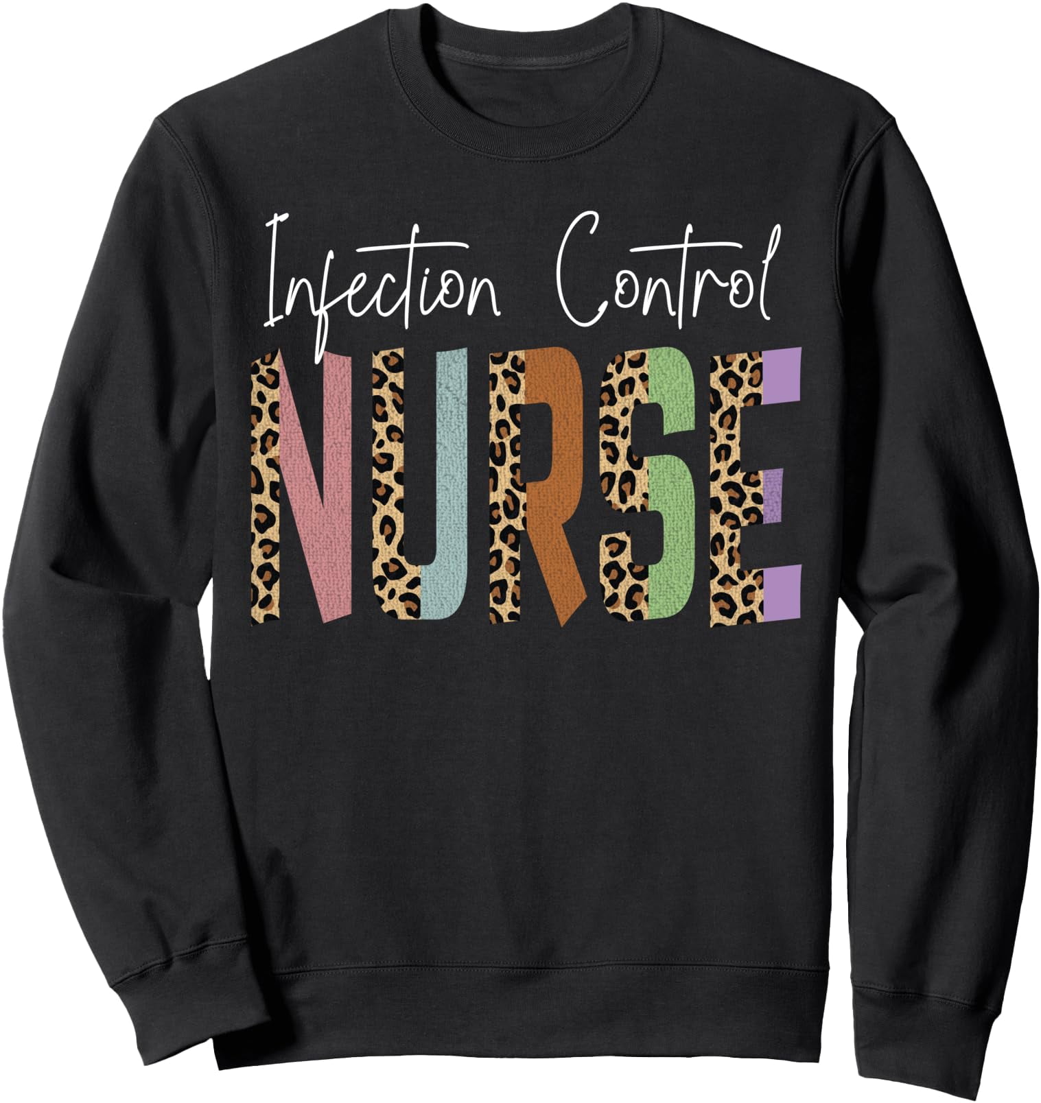 Colorful Leopard Print Nursing Infection Control Sweatshirt for Nurse ...