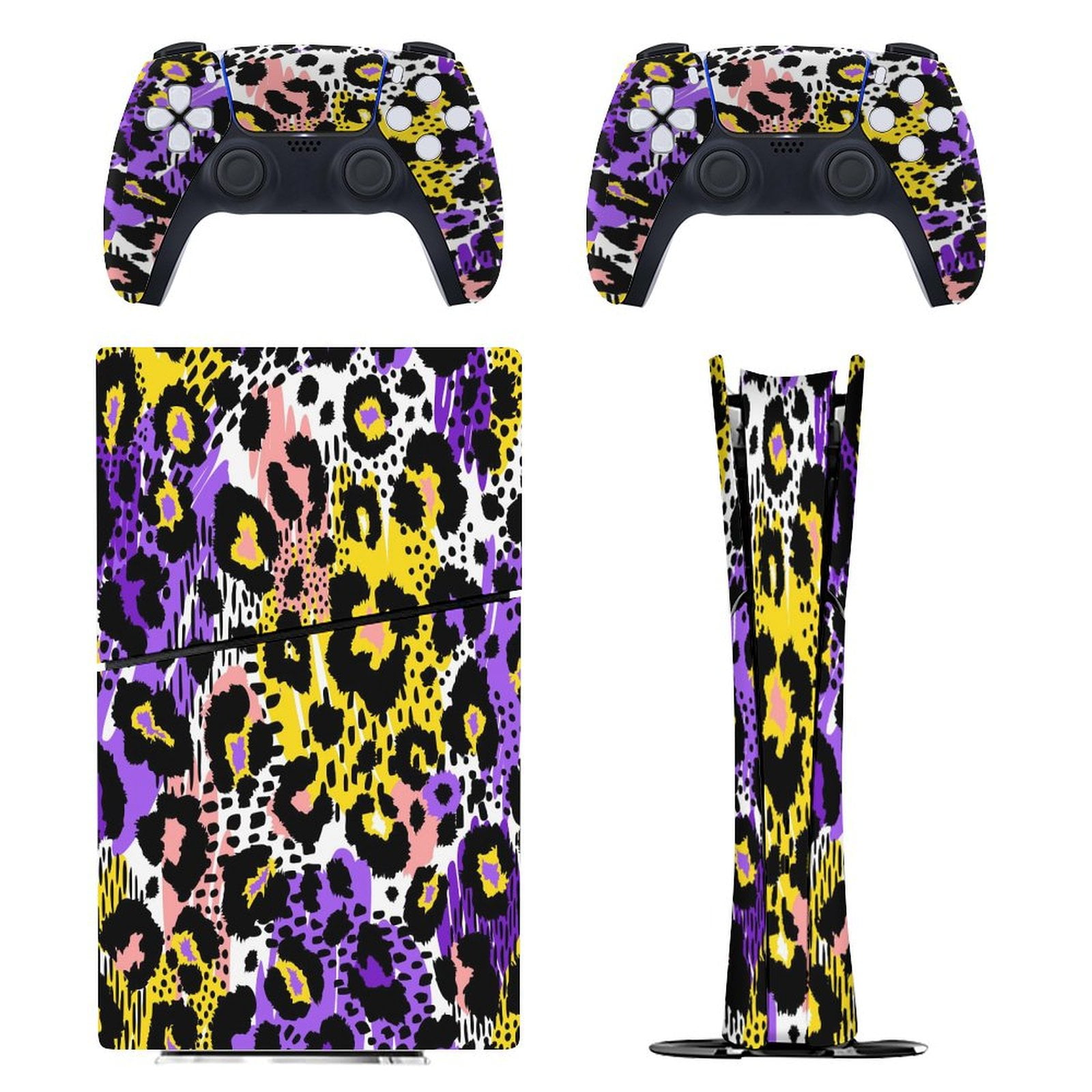 Colorful Leopard Print PS5/PS5 Pro/PS5 Slim Digital Disc Skin Sticker ...
