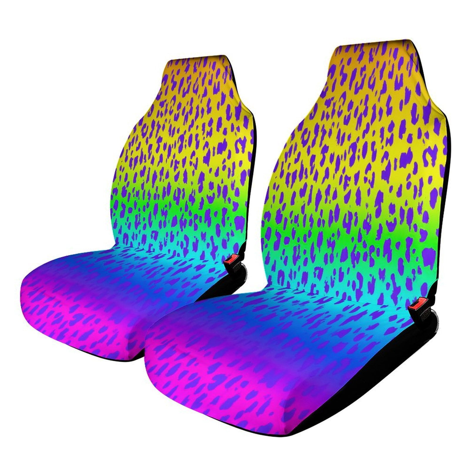 Colorful Leopard Print Pattern Set of 2 Car Seat Covers Seat for ...