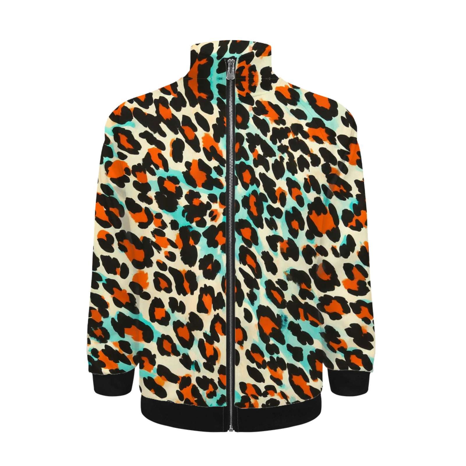Colorful Leopard Print Vibrant Teal Orange Jacket Men's Street Cool ...