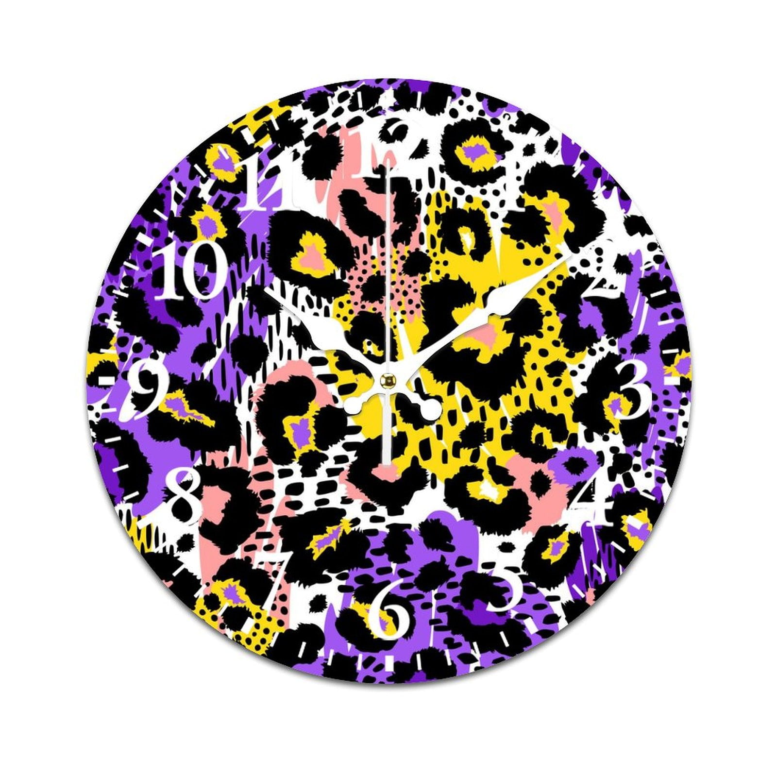 Colorful Leopard Print Wall Clock Modern Design Clocks Wall Hanging ...