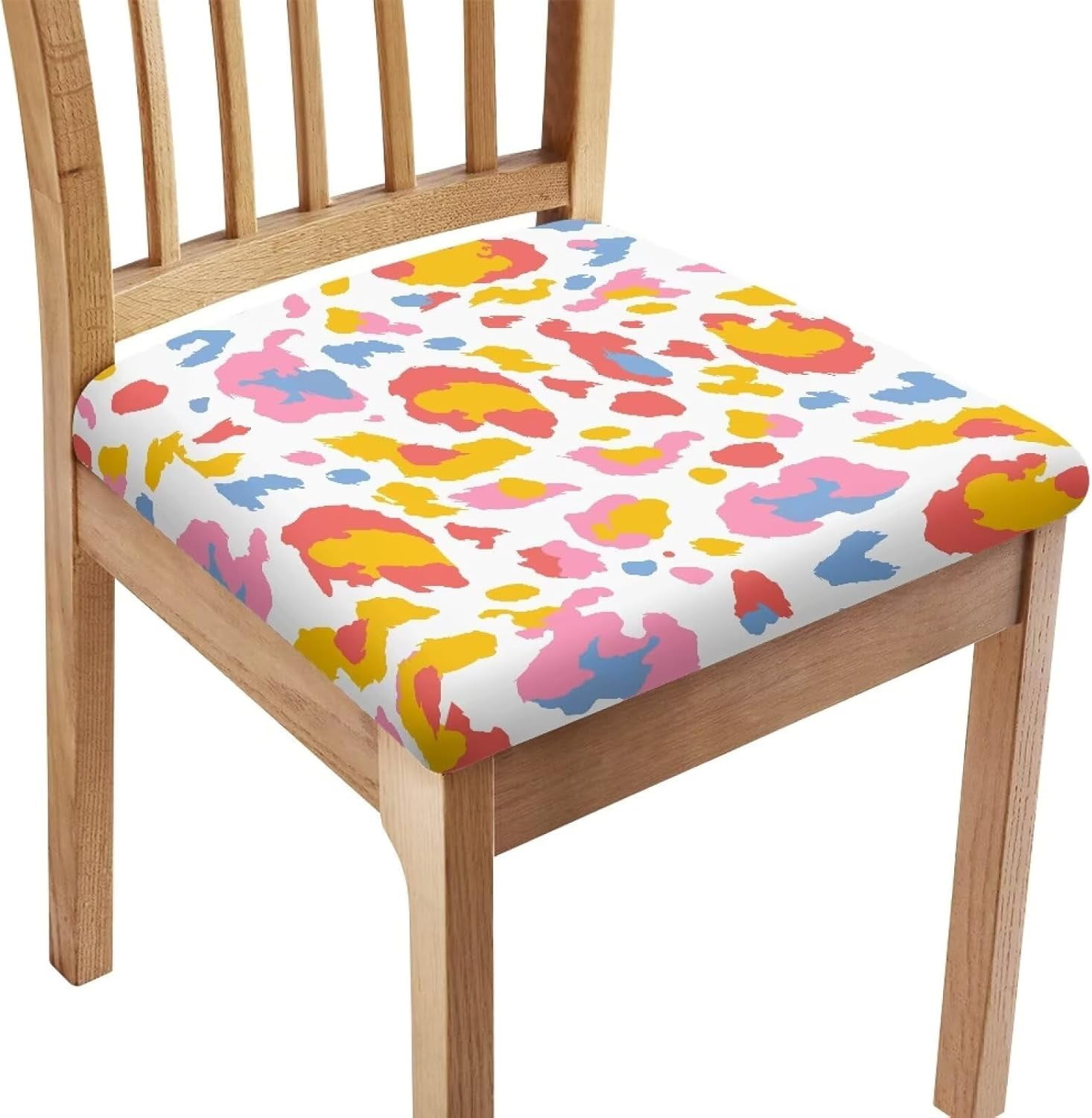 Colorful Leopard Square Chair Seat Cushion Cover for High Chairs Anti ...