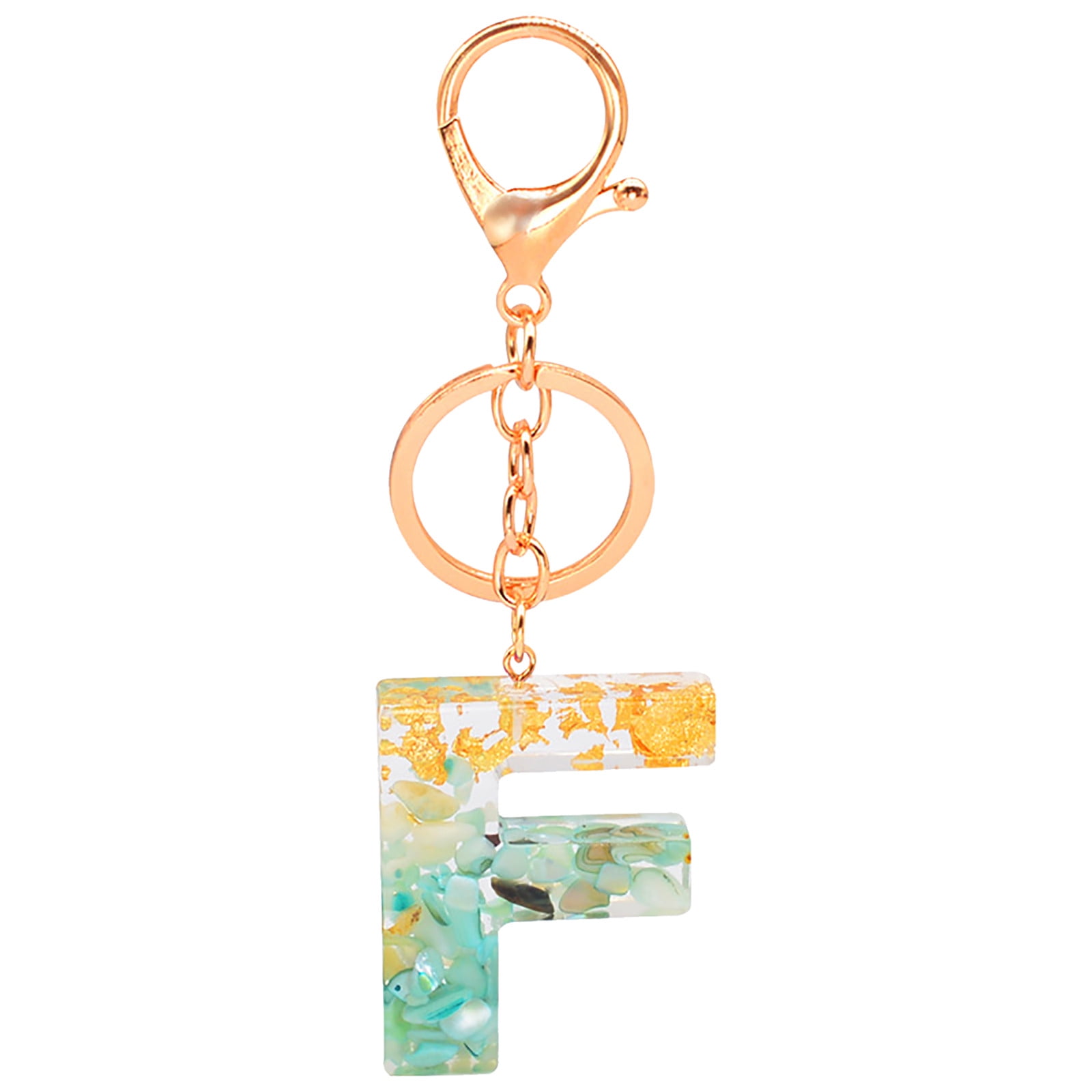 Colorful Letter Keychain Translucent Resin Pendant Keychains - Unique ...