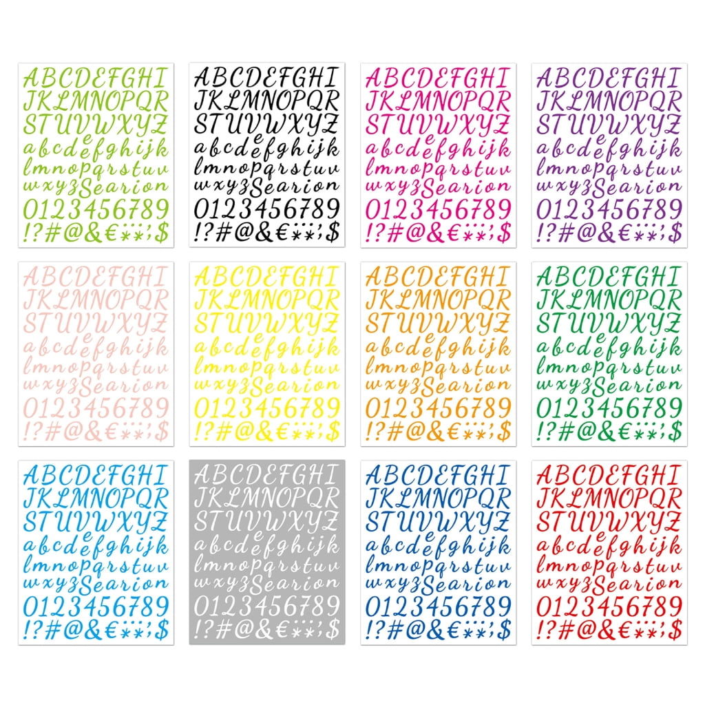Colorful Letter Sticker Script Letter Decals Uppercase and Lowercase ...