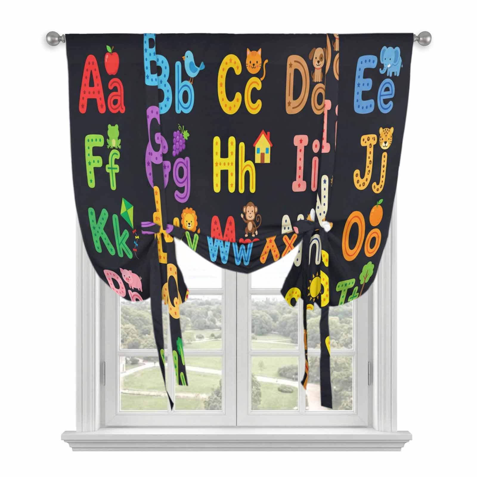 Colorful Letter Tie Up Curtains for Window, Thermal Insulated Balloon ...