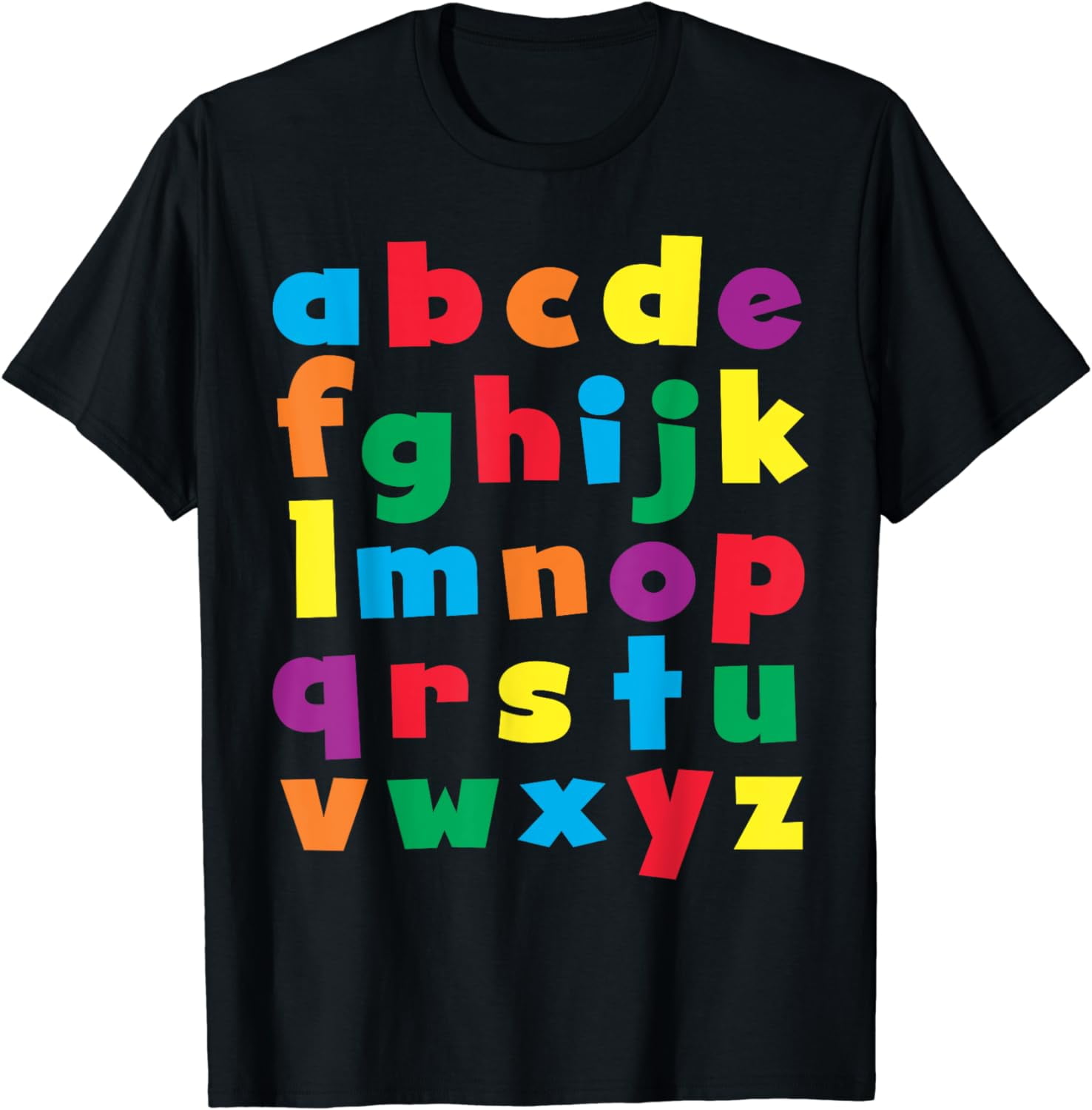 Colorful Letters Alphabet educational ABCs boy girl kids T-Shirt ...