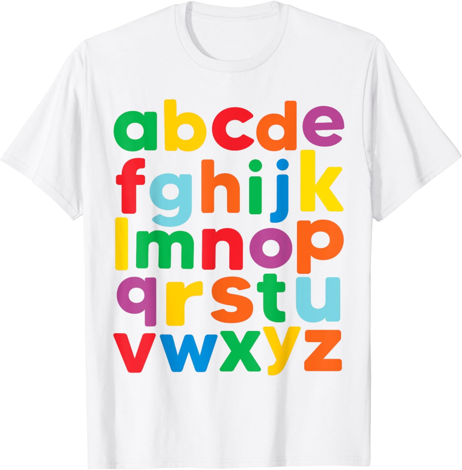 Colorful Letters Alphabet shirt learning ABCs boy girl T-Shirt ...