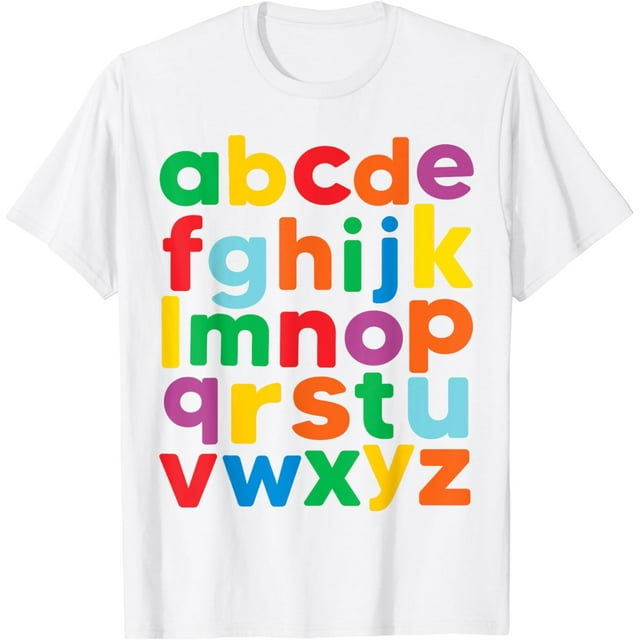 Colorful Letters Alphabet shirt learning ABCs boy girl T-Shirt ...