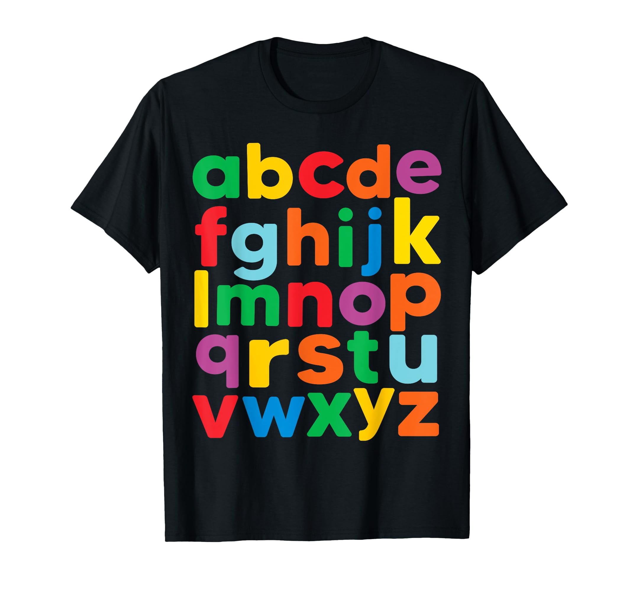 Colorful Letters Alphabet shirt learning ABCs boy girl kids T-Shirt ...
