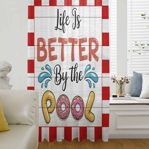 Colorful Letters Semi Sheer Curtains Drapes for Living Room,Bedroom ...