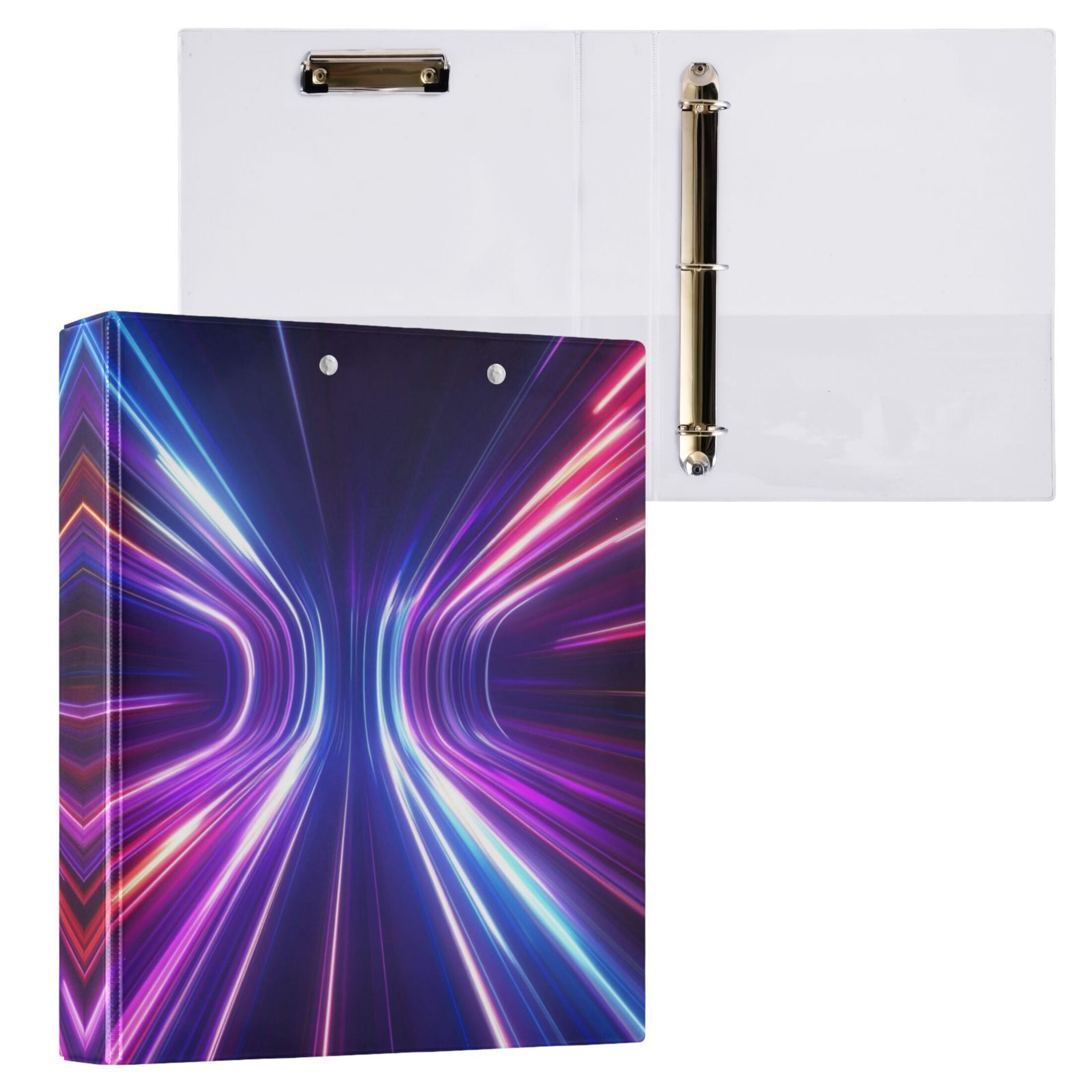 Colorful Light Bending Stripes 3 Ring Hardcover Binders 1.5in Round ...