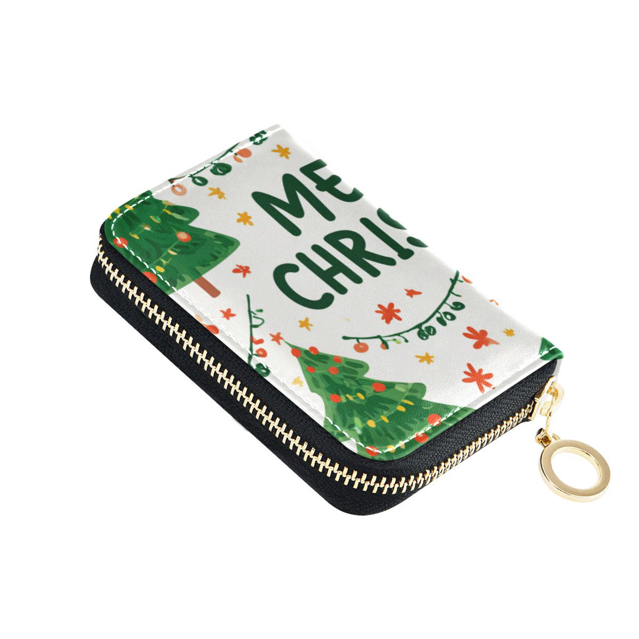 Colorful Light Christmas Trees Festival Women's Credit Card Holder PU ...