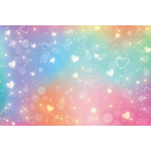 Colorful Light Hearts Photography Background Bokeh Halos Romantic Love ...