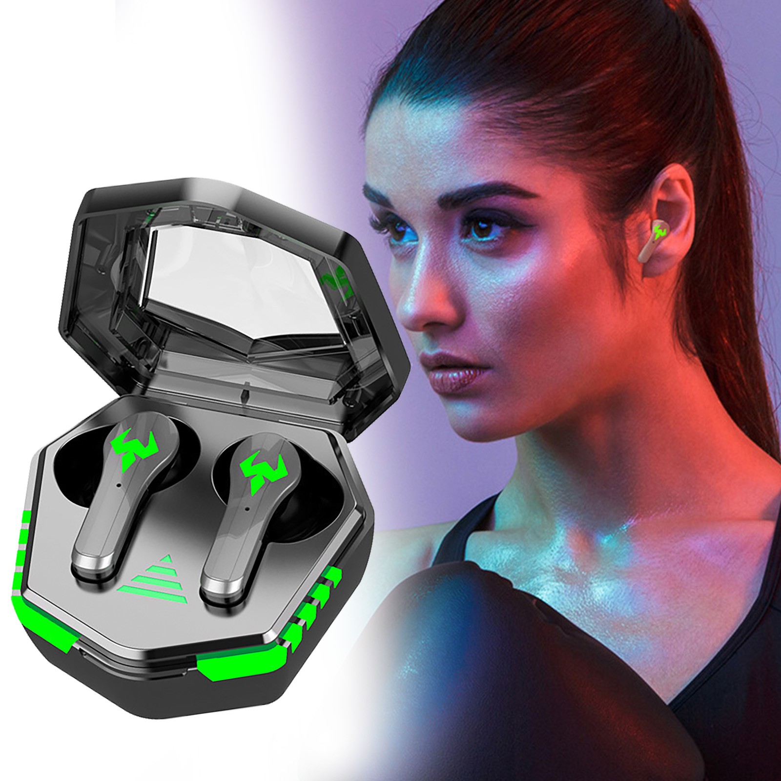 Colorful Light In Ear Low Latency Wireless Bluetooth Game Earphones ...