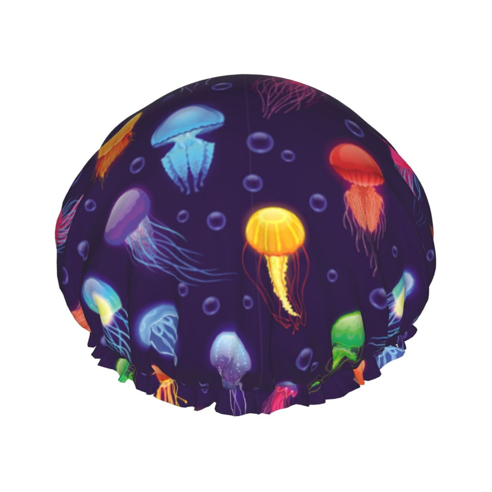 Colorful Light Jellyfish Shower Cap, Reusable Bath Hair Hat for all ...
