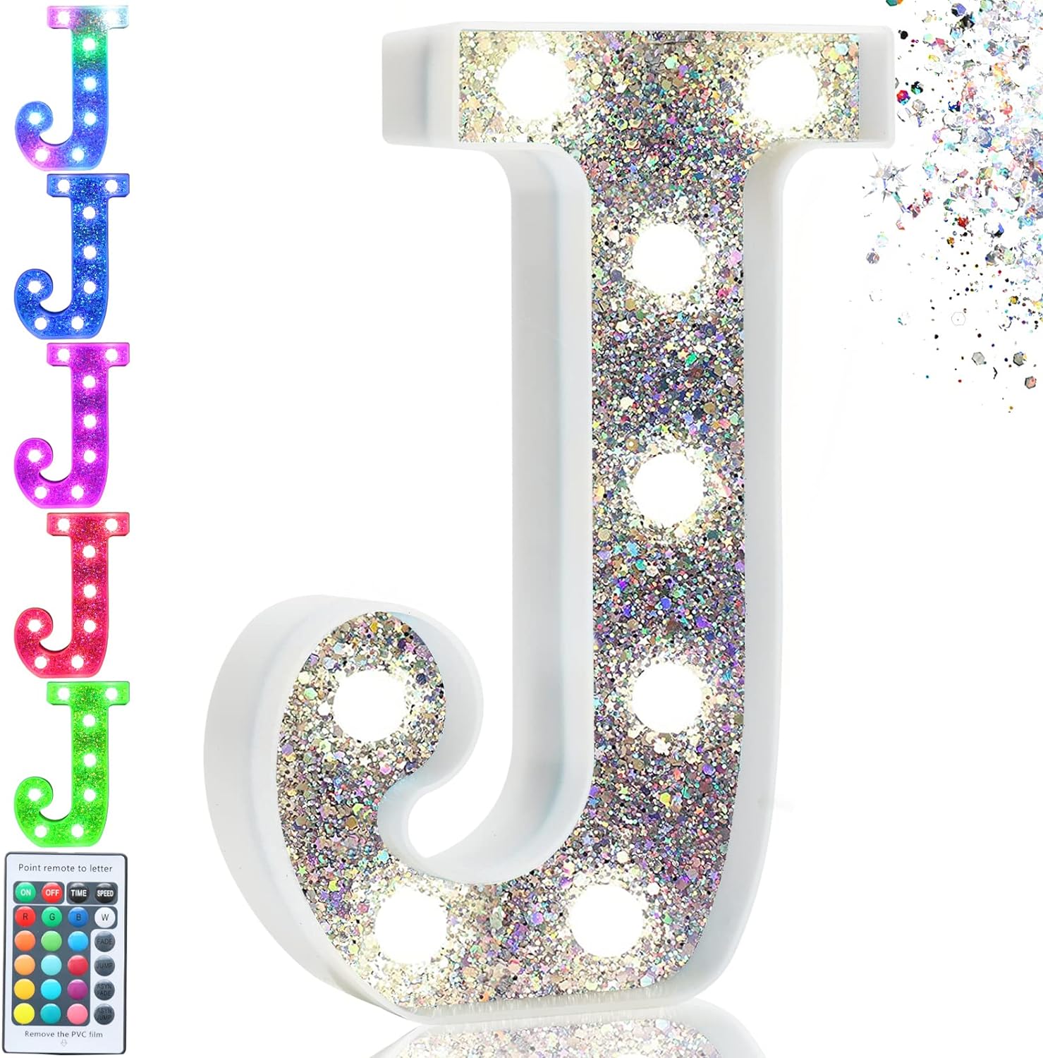 Colorful Light Up Letters, Silver LED Marquee Letter Lights Battery ...