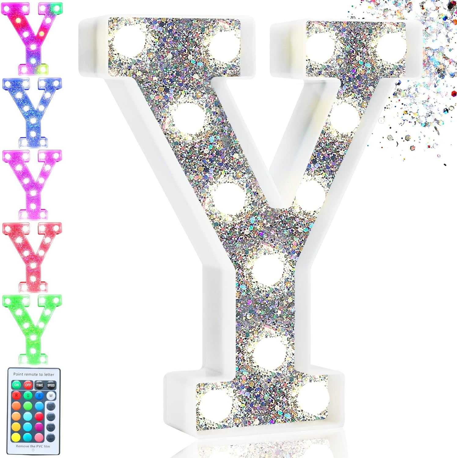 Colorful Light Up Letters, Silver LED Marquee Letter Lights Battery ...