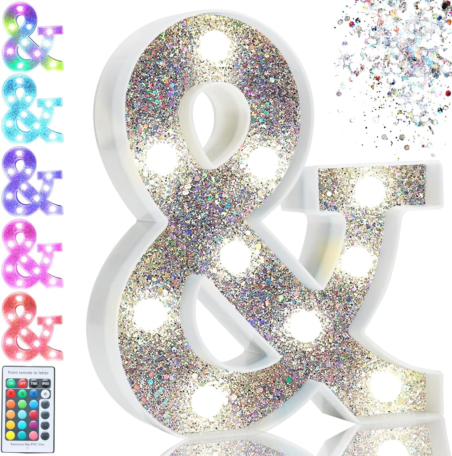 Colorful Light Up Letters, Silver LED Marquee Letter Lights Battery ...