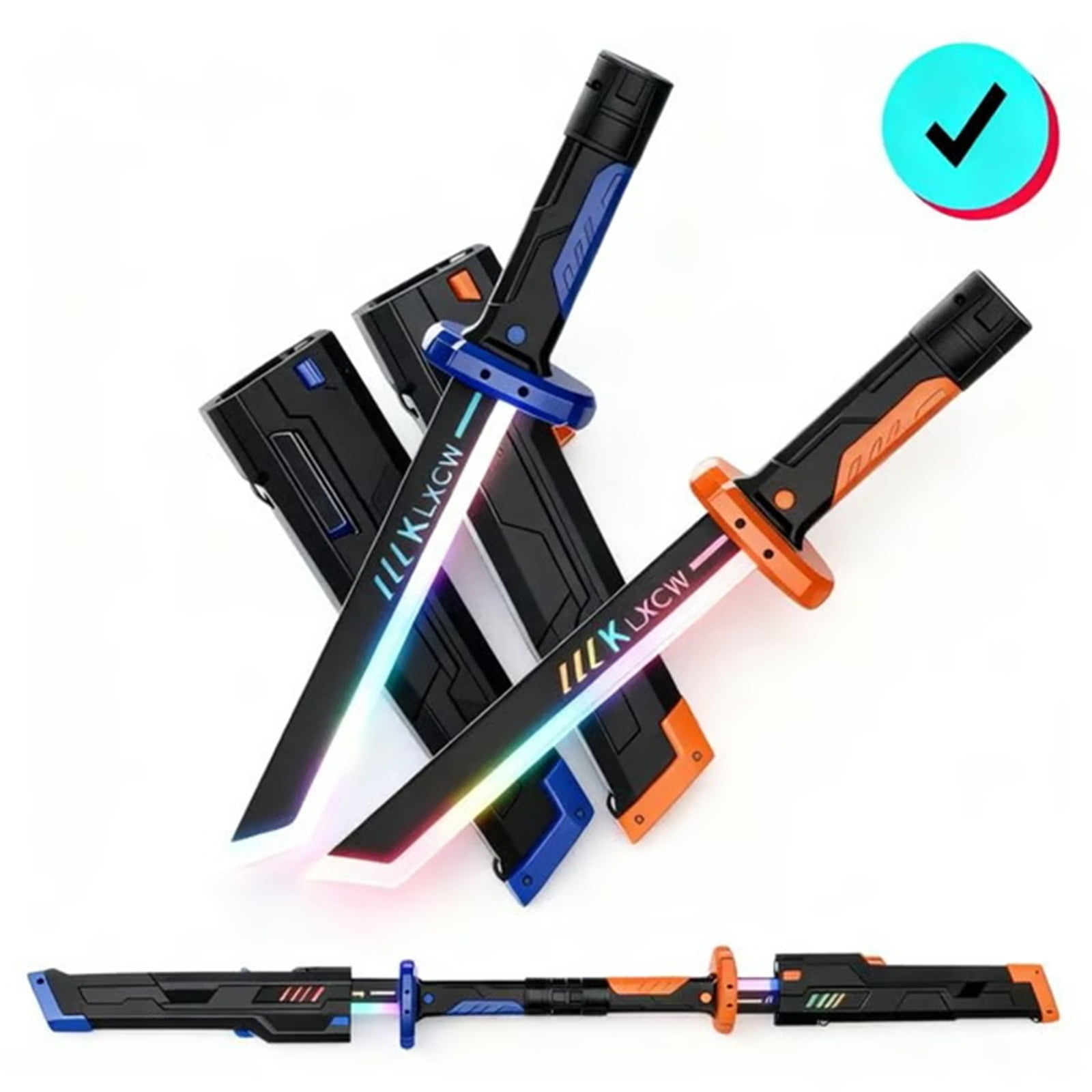 Colorful Light-Up Sword Toy Set - Cool LED Flowing Spray Sound Light ...