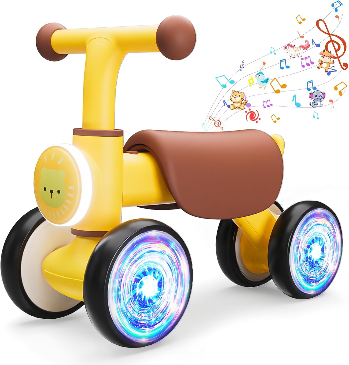 Colorful Lighting Baby Balance Bike for 1 Year Old Girls, Toddler Toys ...