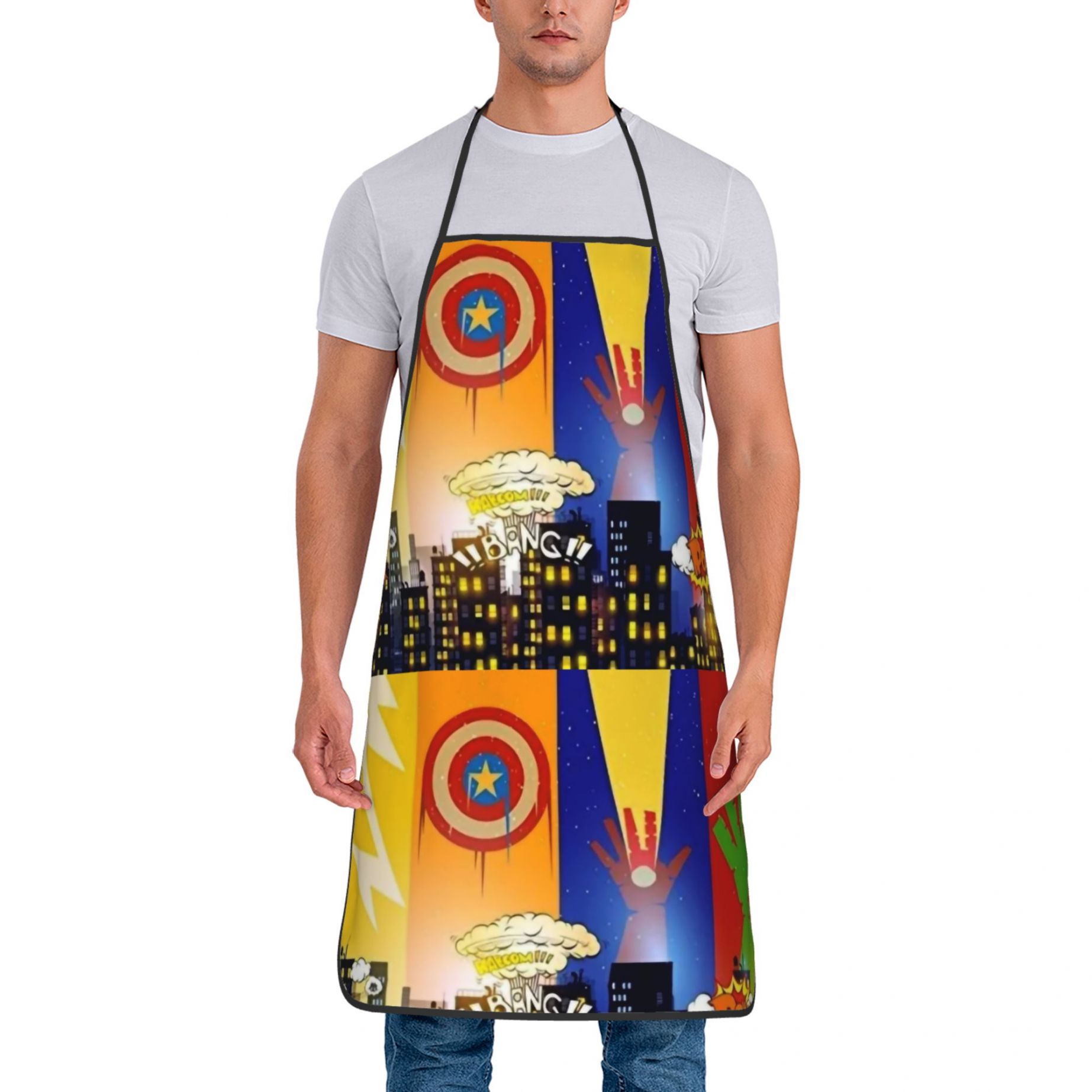 Colorful Lightning Green Hand Aprons for Women Men Waterproof Apron ...