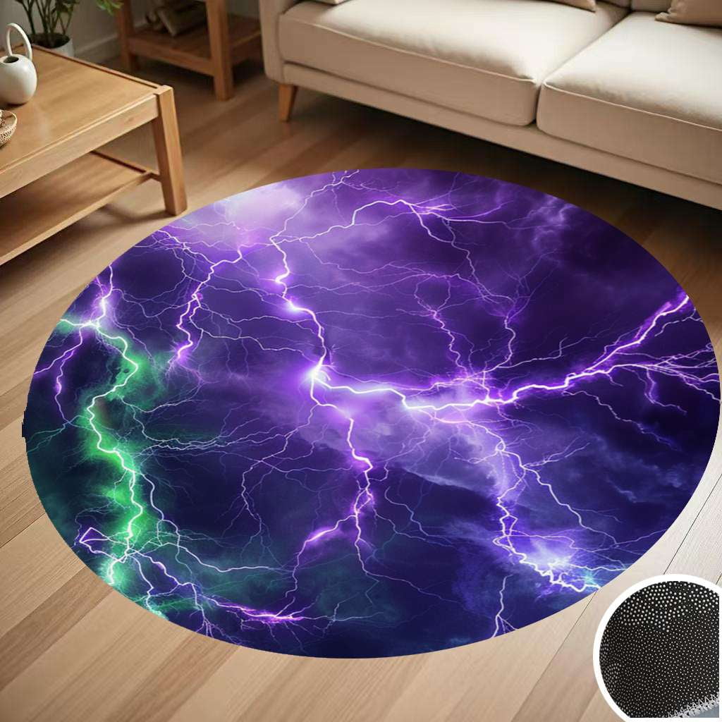 Colorful Lightning Round Carpet Living Room Bedroom Home Decoration ...