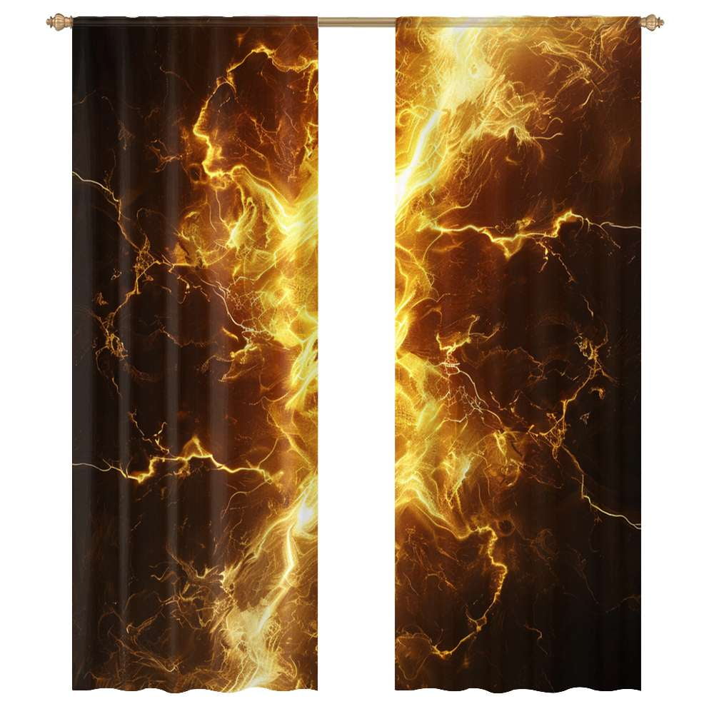 Colorful Lightning Sheer Voile Curtain Window Tulle Curtains For Living ...