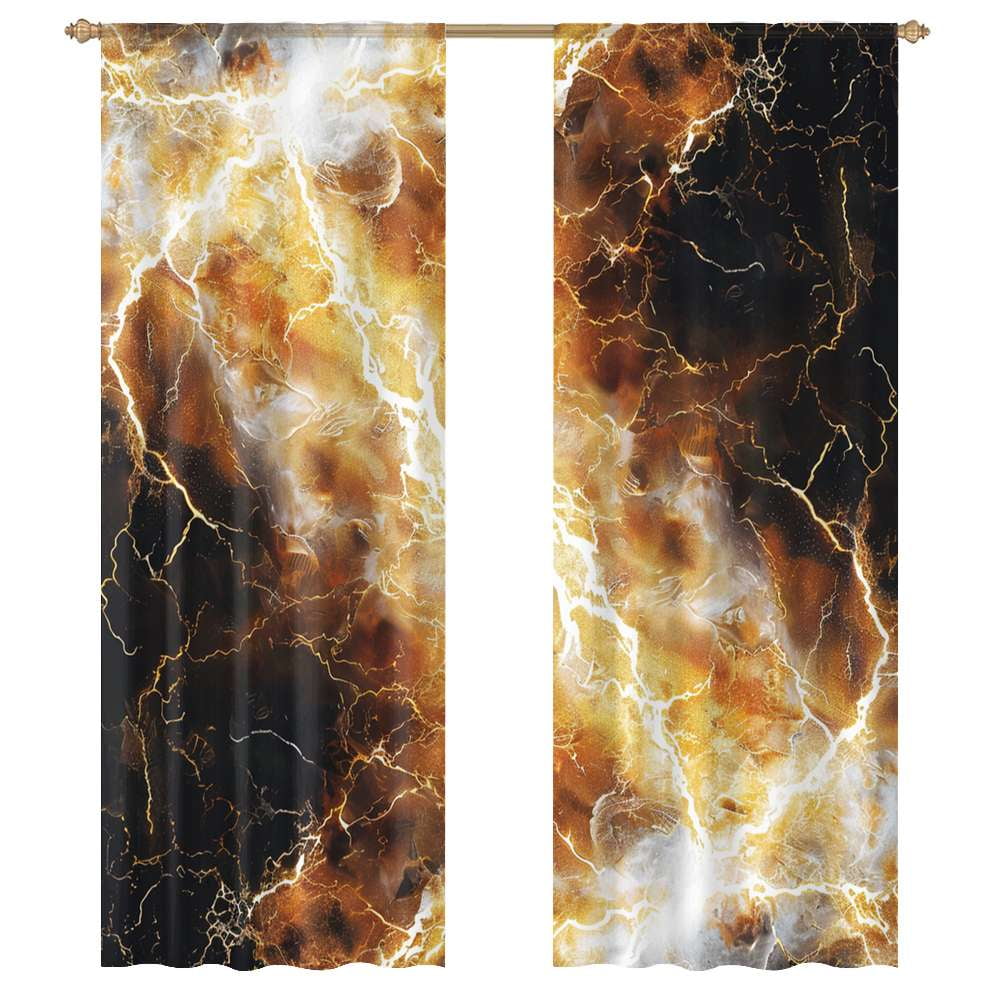 Colorful Lightning Tulle Curtains For Living Room Chiffon Sheer Voile ...