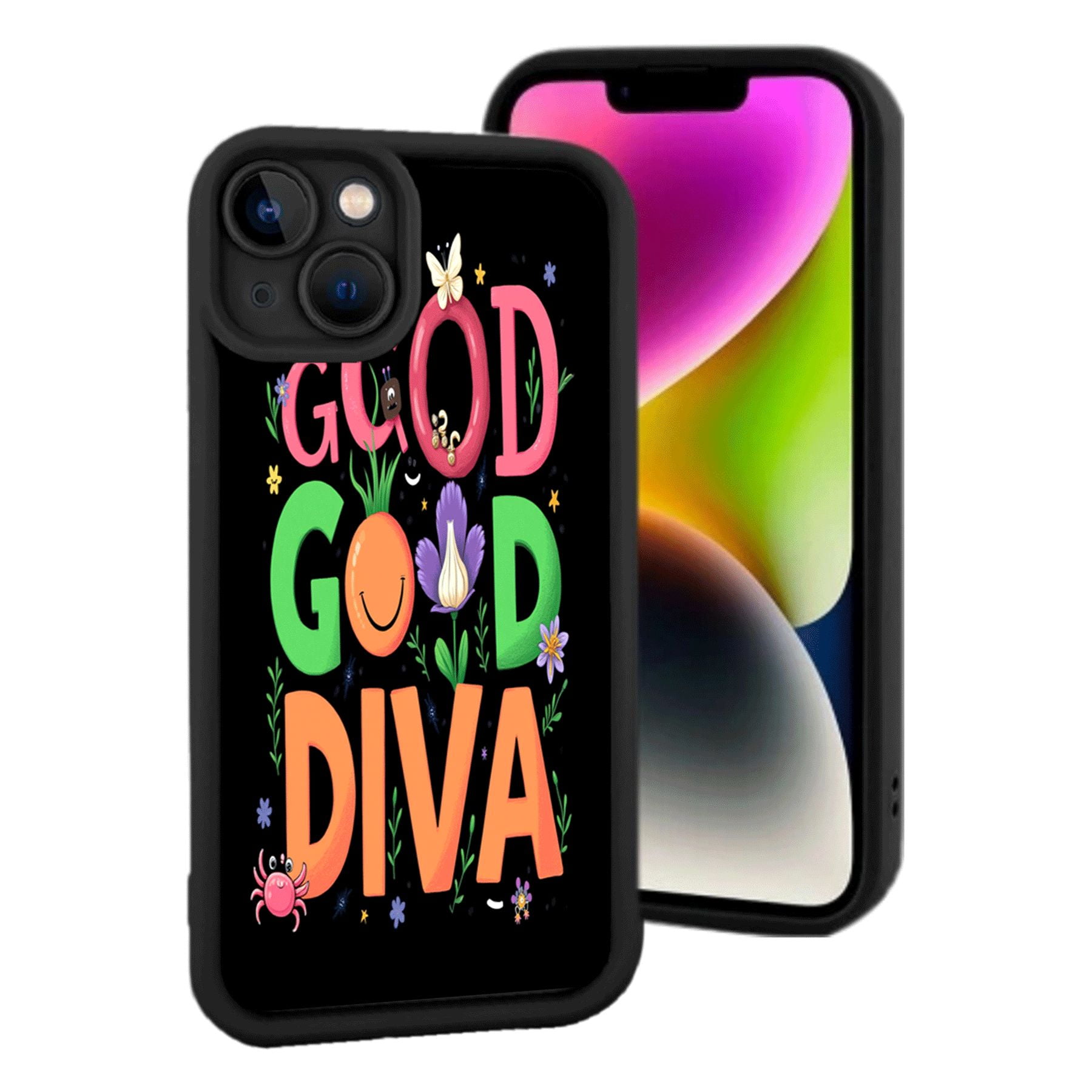 Colorful Lightweight iPhone 15 Case - ' GOOD GOOD GOOD DIVE ' Design ...