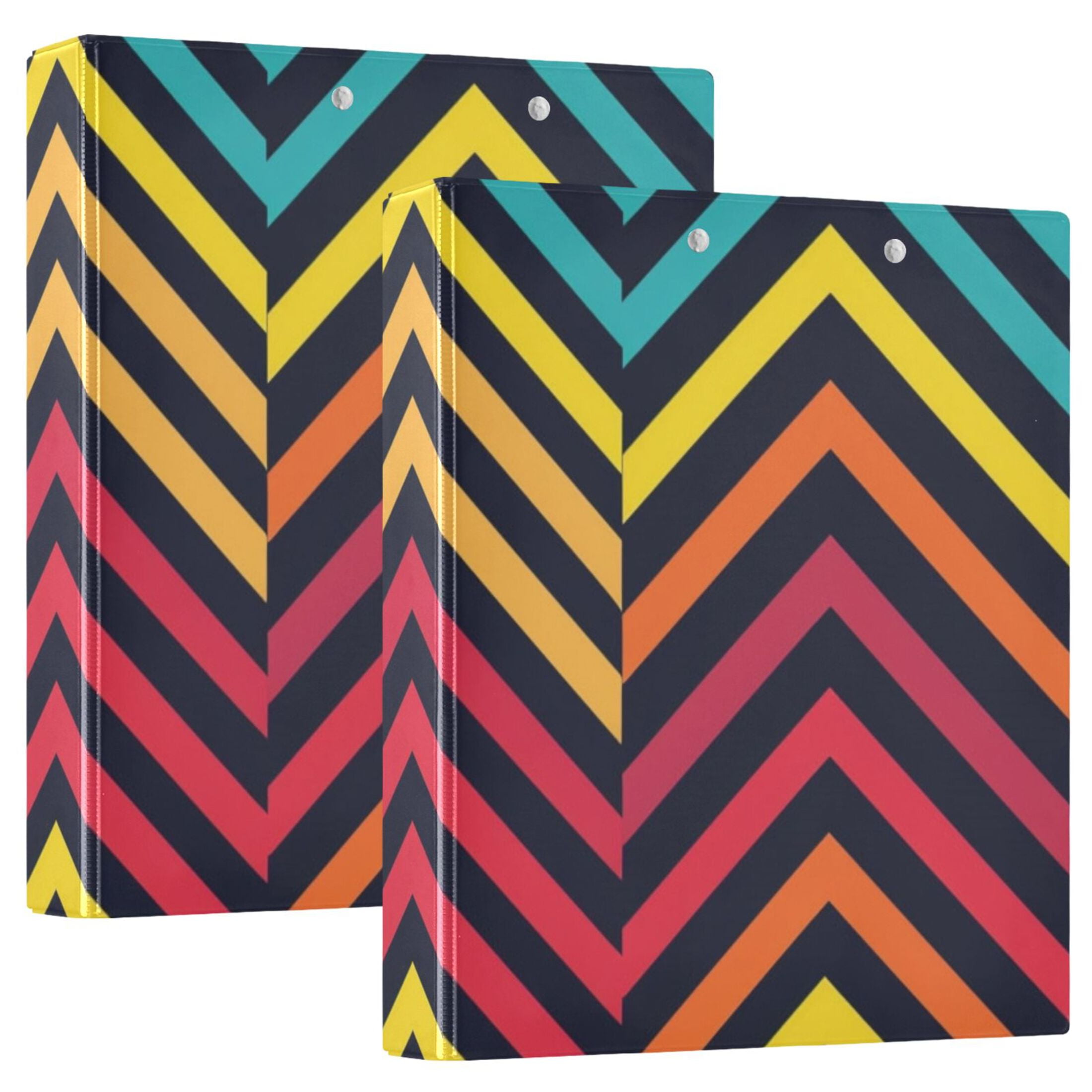 Colorful Line 3 Ring Binders 1.5 inch Hardcover File Folders with ...