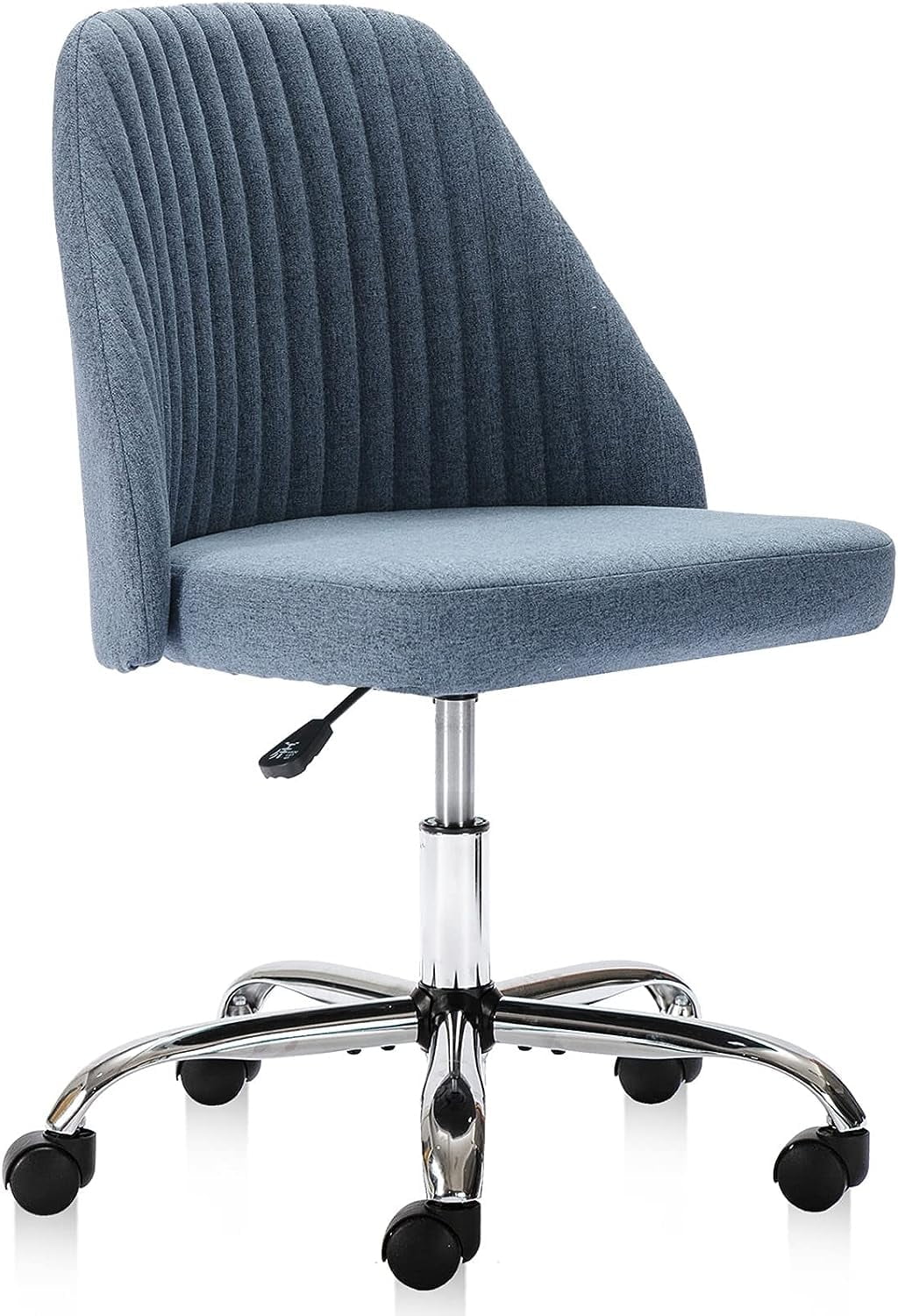 Colorful Linen Desk Chair, Comfy Thick Seat with Swivel Wheels, Armless ...