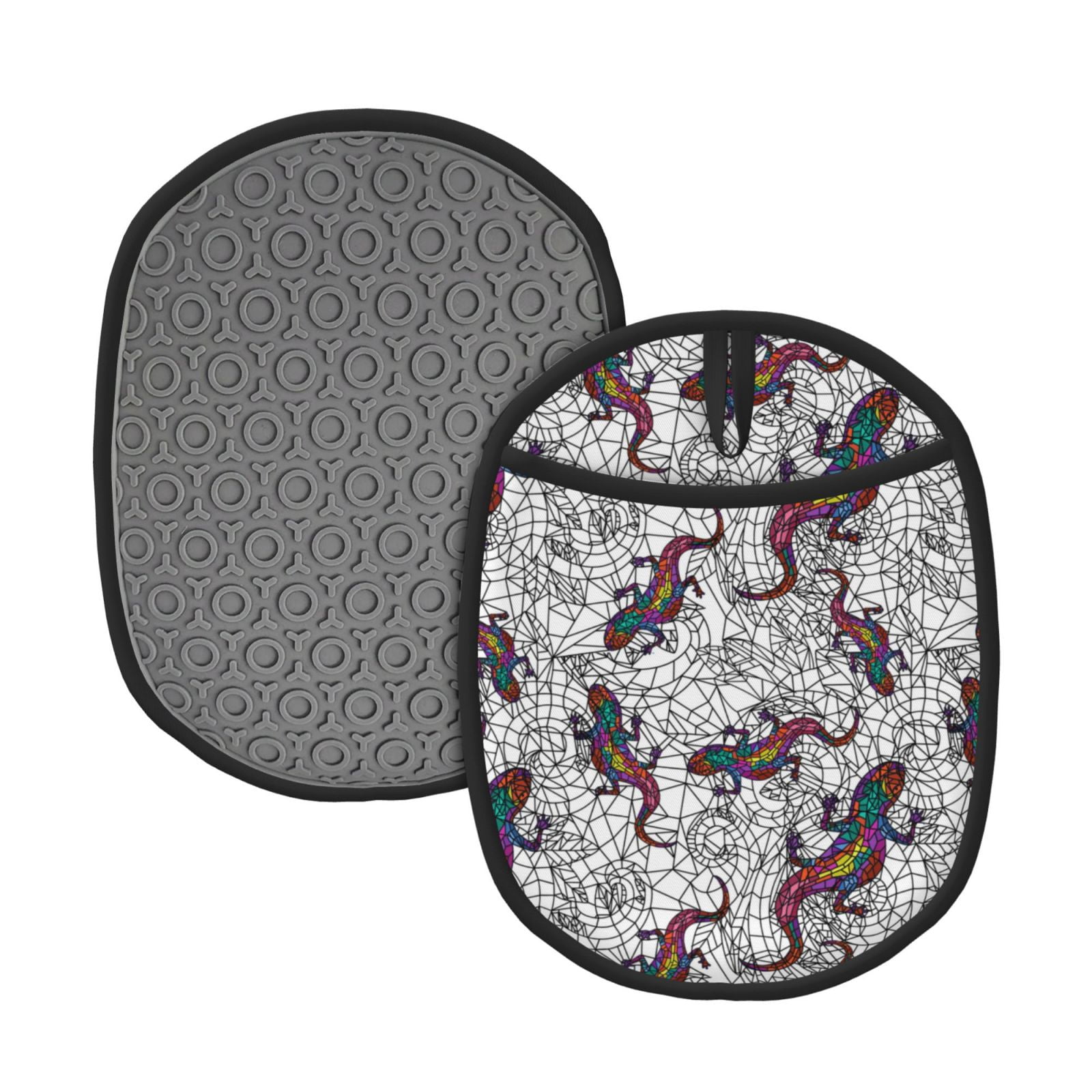 Colorful Lines Lizard Gecko Pot Holders for Kitchen - Heat Resistant ...