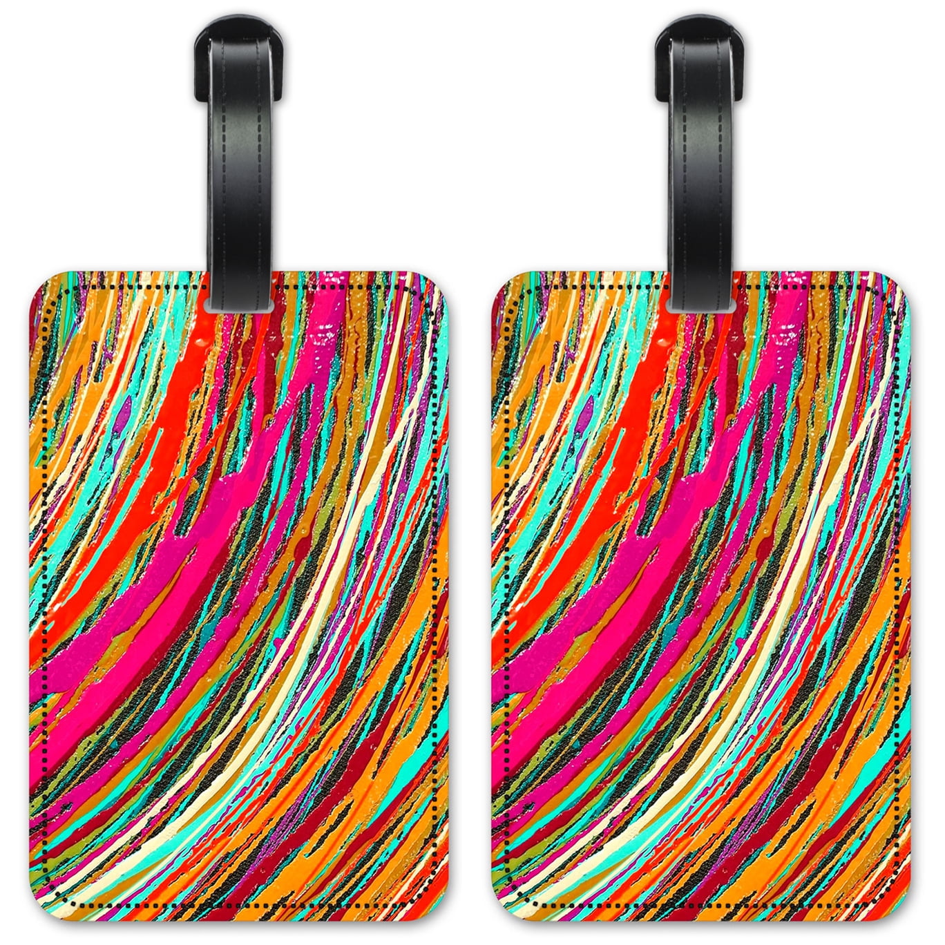 Colorful Lines - Luggage ID Tags / Suitcase Identification Cards - Set ...