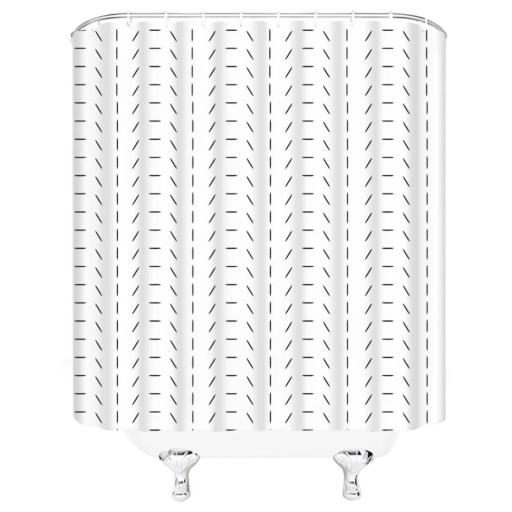 Colorful Lines Shower Curtain Mid Century Modern Geometric Elegant