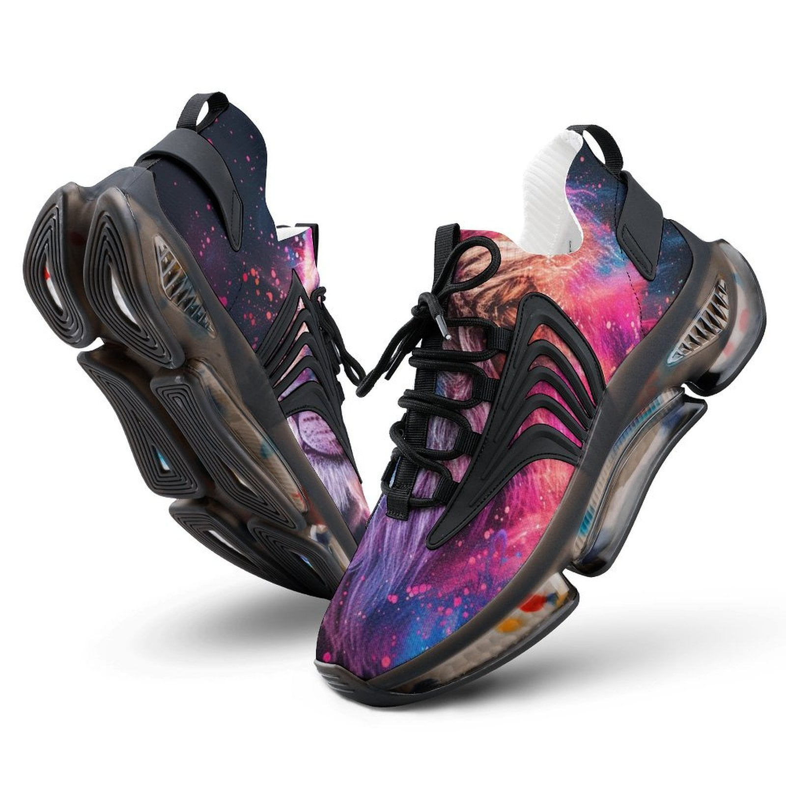 Colorful Lion Galaxy Print Walking Shoes for Men Woman Lightweight ...