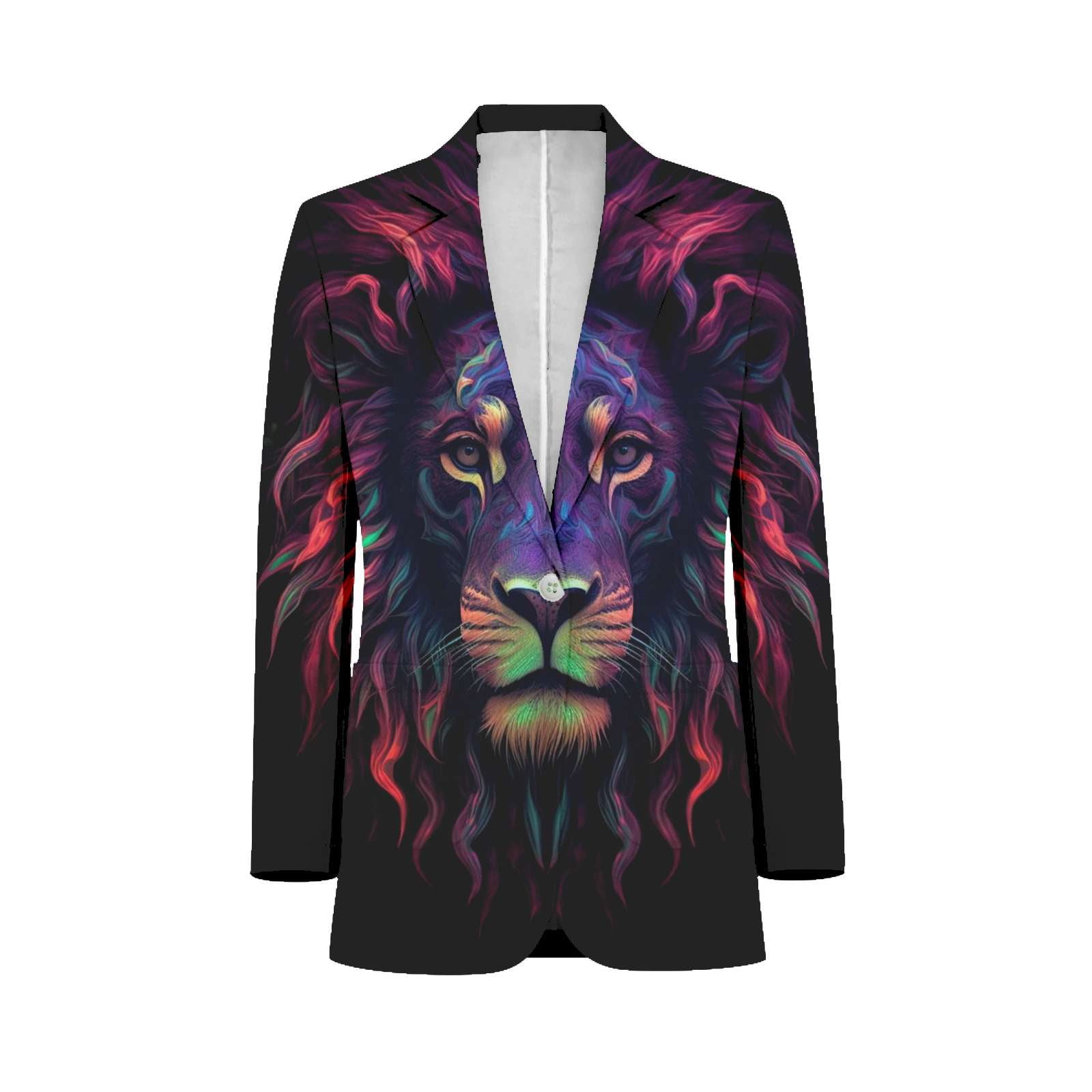 Colorful Lion Portrait Customized Men's Suits full man Shawl Collar ...