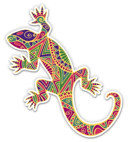 Colorful Lizard - 5" Vinyl Sticker - For Car Laptop I-Pad - Waterproof ...