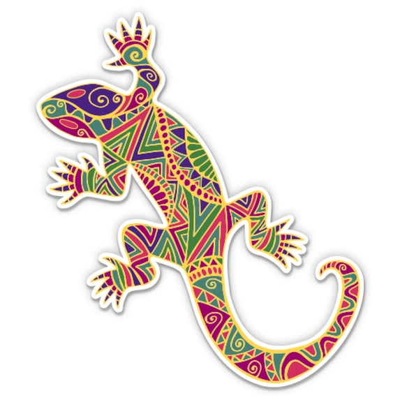 Colorful Lizard - 5" Vinyl Sticker - For Car Laptop I-Pad - Waterproof ...