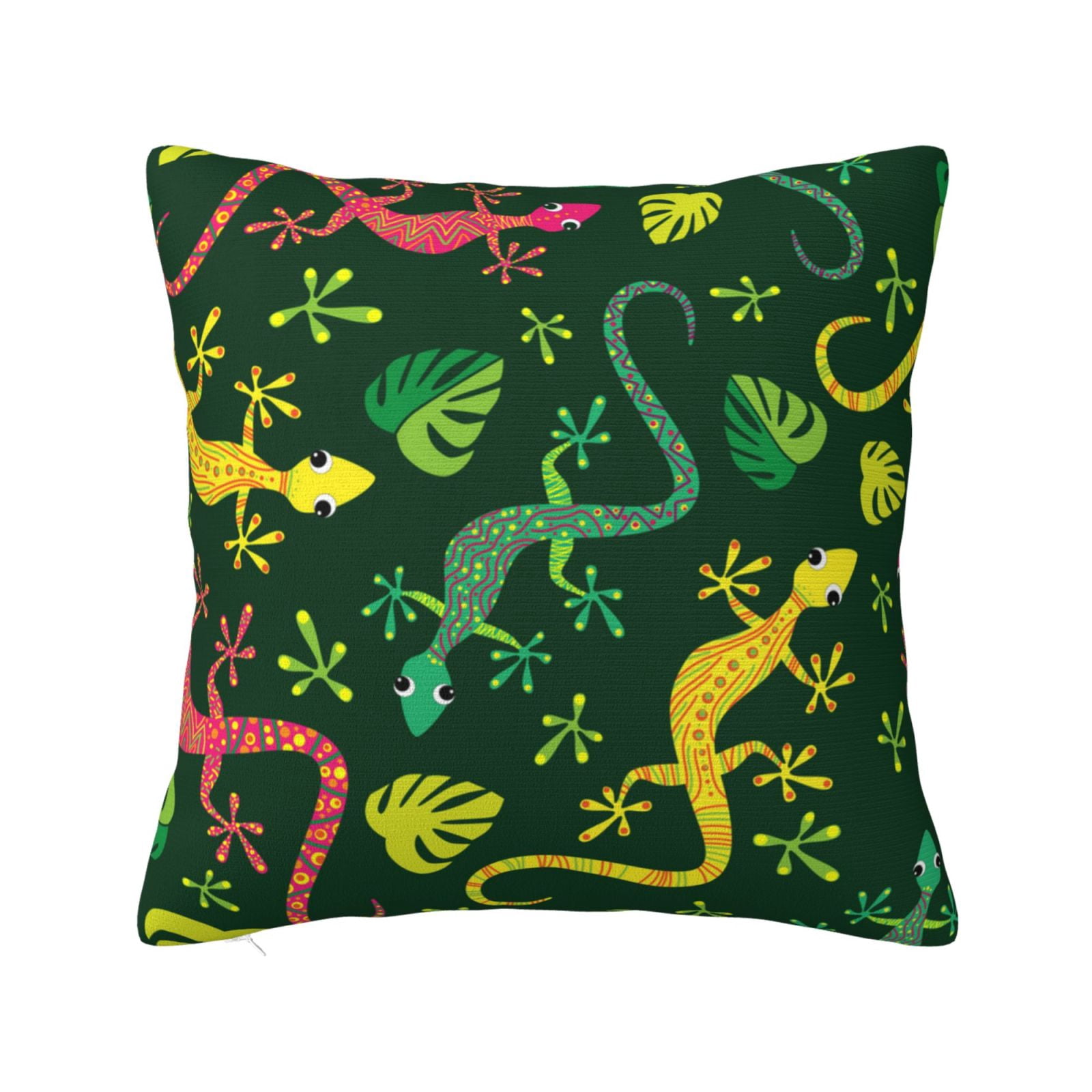 Colorful Lizard Gecko Native Pillow Cover Decorative Throw Pillowcase ...